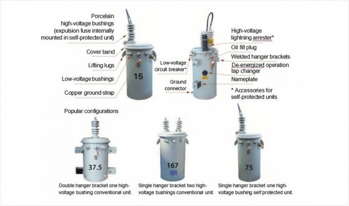 CSP Type Single Phase 100 Kva Pole Mounted Transformer For Rural Power ...